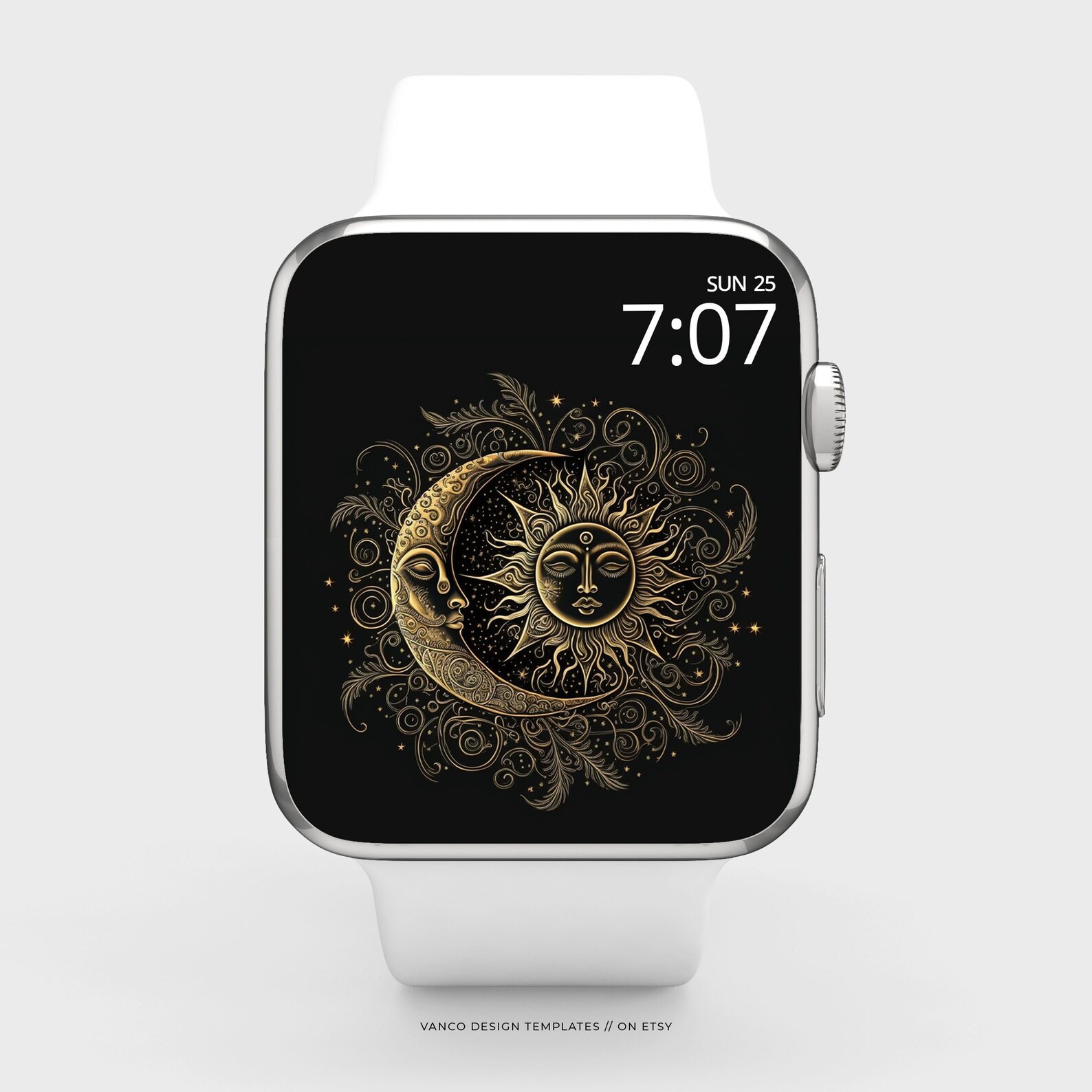 Celestial Apple Watch Wallpaper, Sun and Moon Smartwatch Background ...