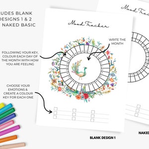 Mood Tracker Bundle Pack Printable, DBT Mood Chart Journal Self Care ...