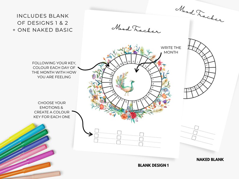 Mood Tracker Bundle Pack Printable, DBT Mood Chart Journal Self Care ...