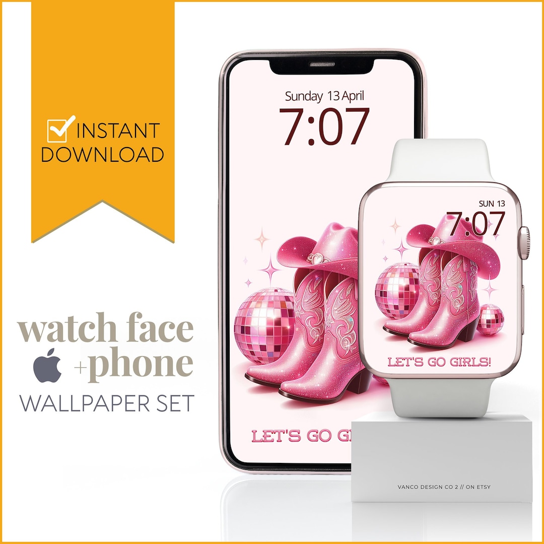 Disco Cowgirl Pink Wallpaper Background Apple Watch Face & Phone ...