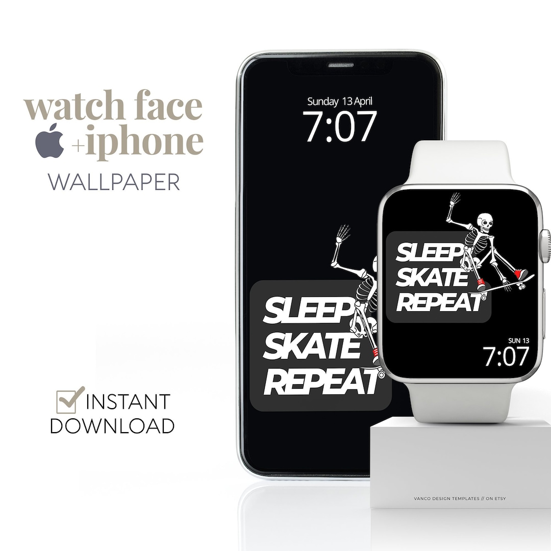 Skeleton Skateboard Apple Watch Face iPhone Wallpaper, Halloween Gothic ...
