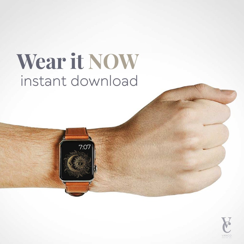 Celestial Apple Watch Wallpaper Sun and Moon Smartwatch - Etsy