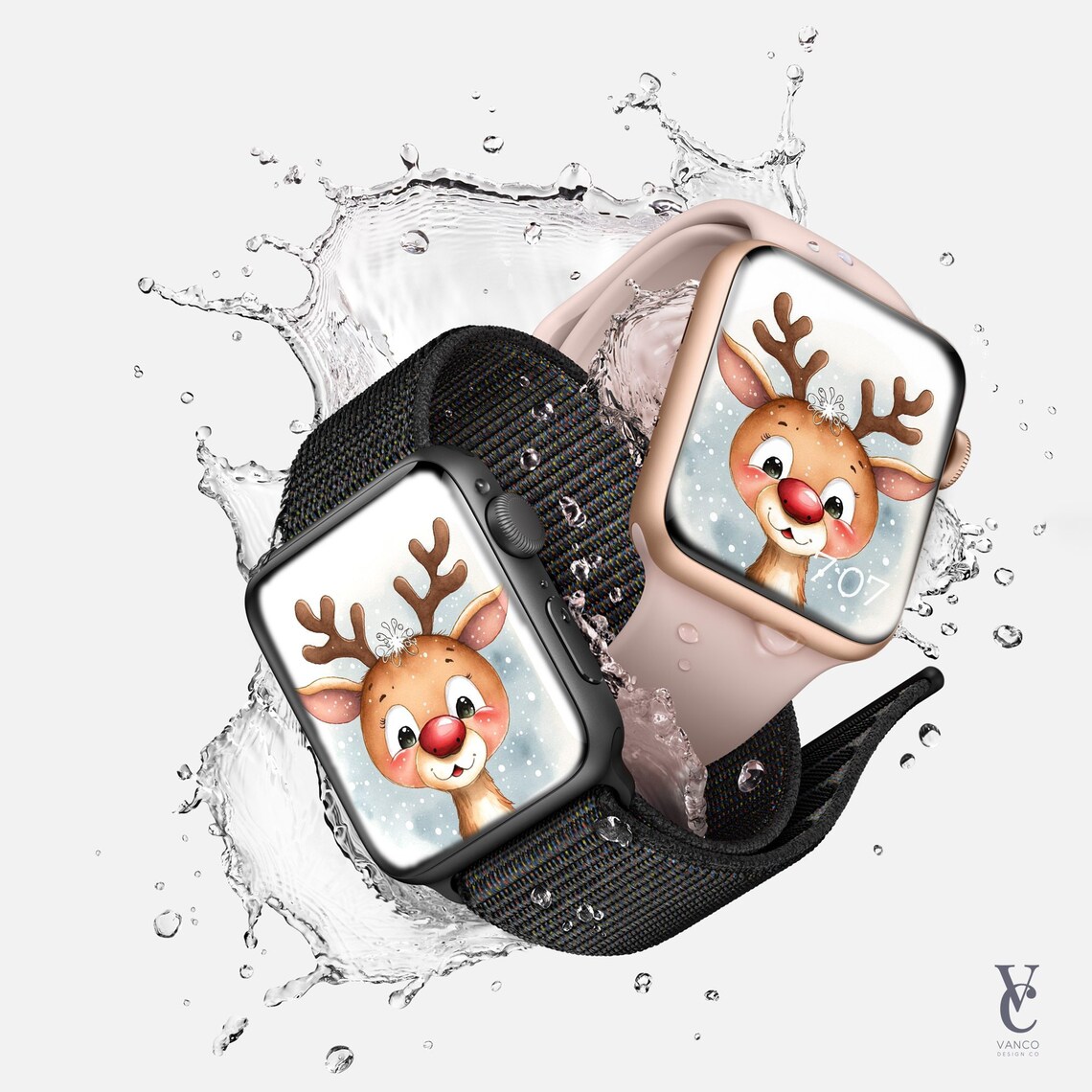 Christmas Reindeer Apple Watch Face Wallpaper, Festive Smartwatch ...
