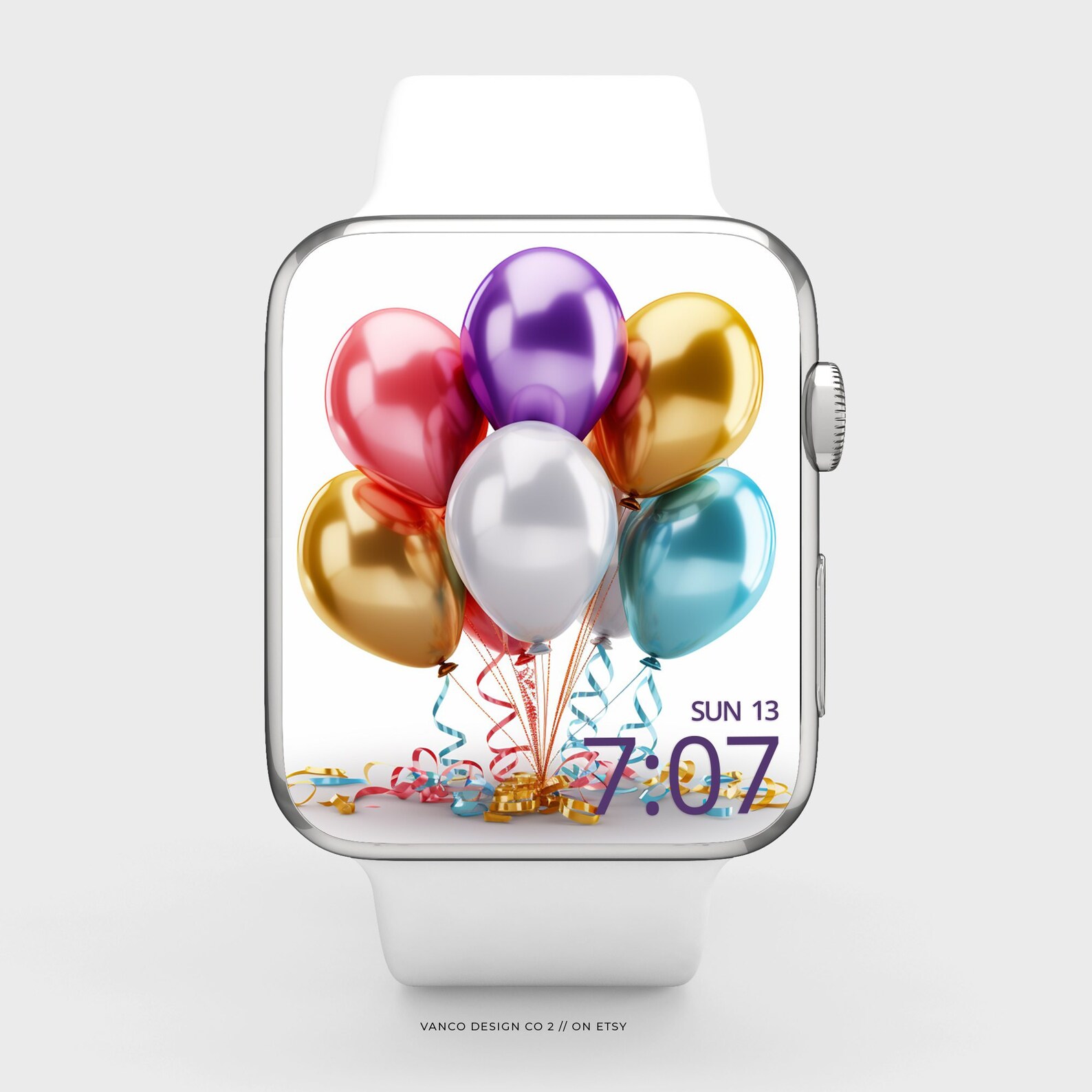 Birthday Balloons Apple Watch Wallpaper, Colourful Custom Smartwatch ...