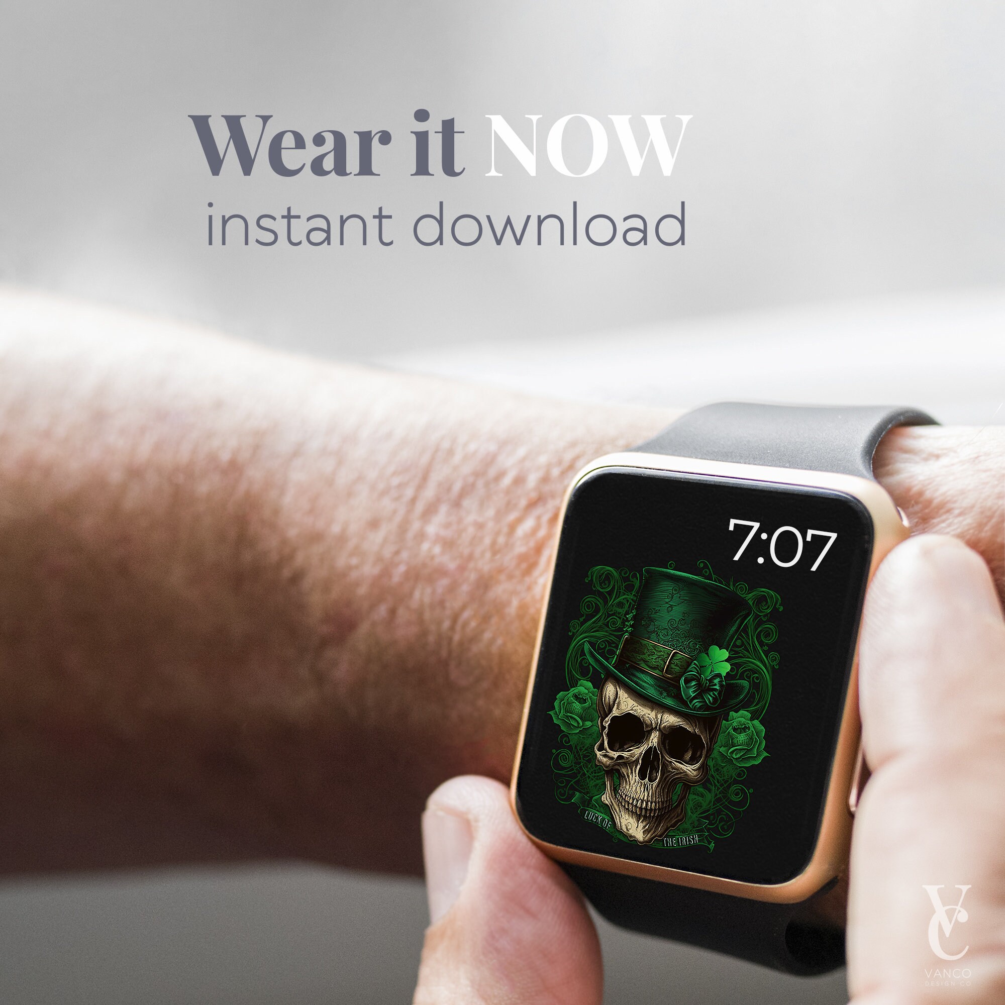 St Patricks Day Apple Watch Wallpaper, Leprechaun Skull Smartwatch ...