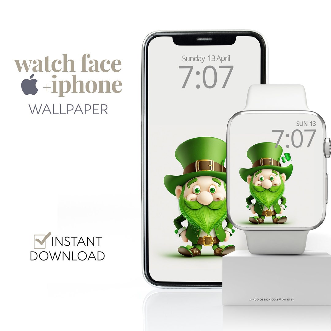 St Patricks Day Apple Watch Wallpaper, Leprechaun Smartwatch Background ...