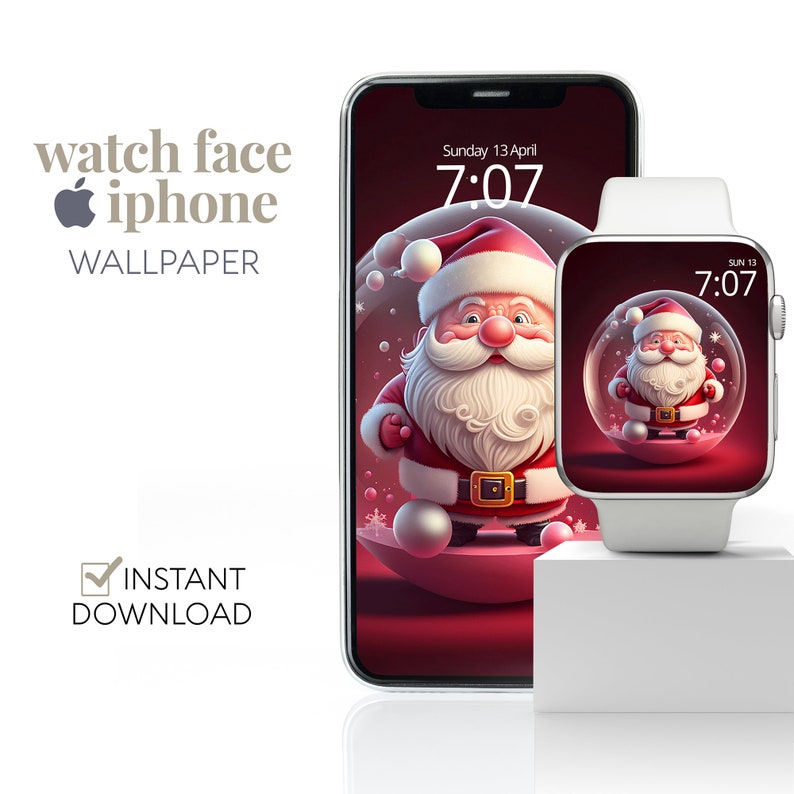 Santa Claus Wallpaper for Smart Watch, Father Christmas Smart Watch ...