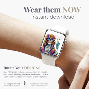 Skeleton Hippie Apple Watch Face Halloween Phone Wallpaper, Vibrant ...