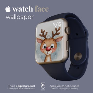 Christmas Reindeer Apple Watch Face Wallpaper, Festive Smartwatch ...