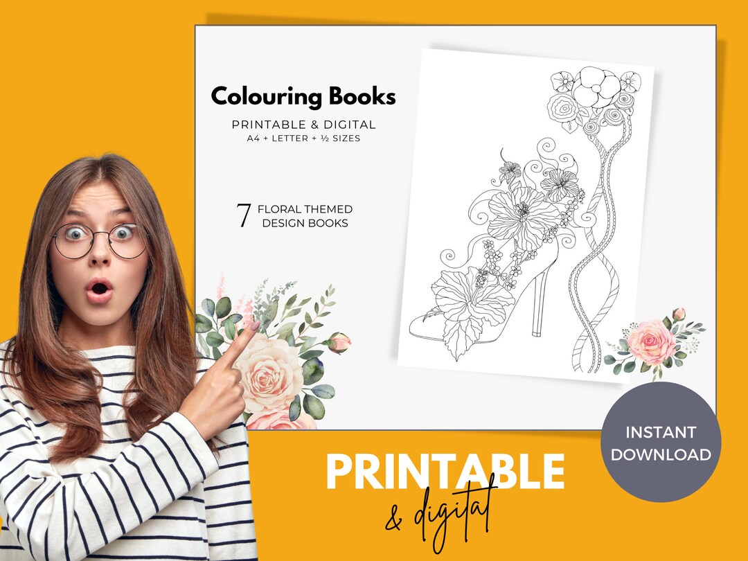 Floral Coloring Books 250 Beautiful Floral and Flower - Etsy
