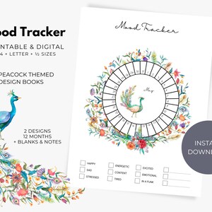 Mood Tracker Bundle Pack Printable, DBT Mood Chart Journal Self Care ...