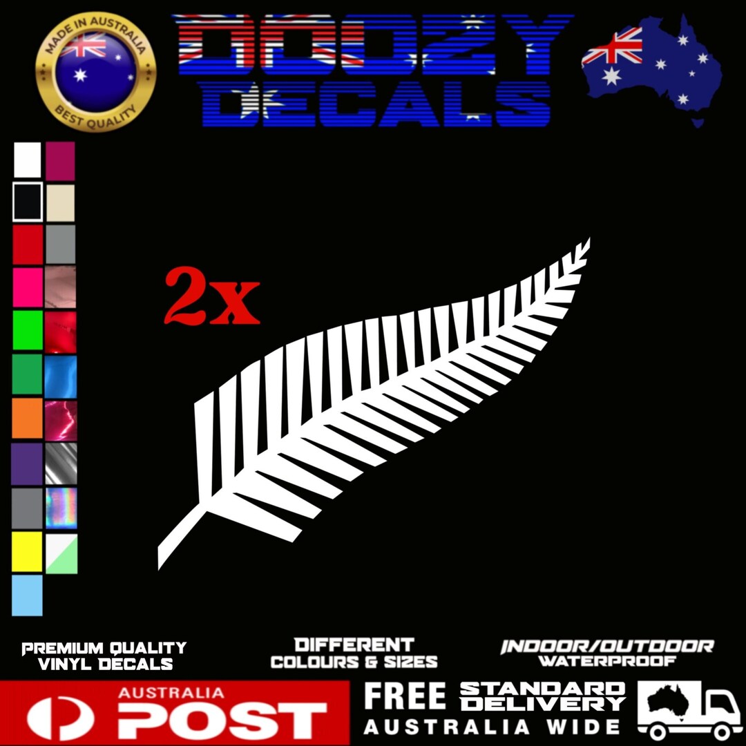 Kiwi Silver Fern Vinyl Decal Sticker X2, Car Decals,4x4 Stickers, All ...