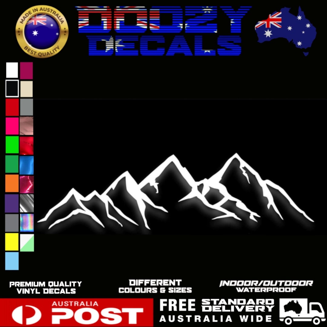 Mountain Peaks Vinyl Decal Sticker, Car Decals, Motorbike Sticker,4x4 ...
