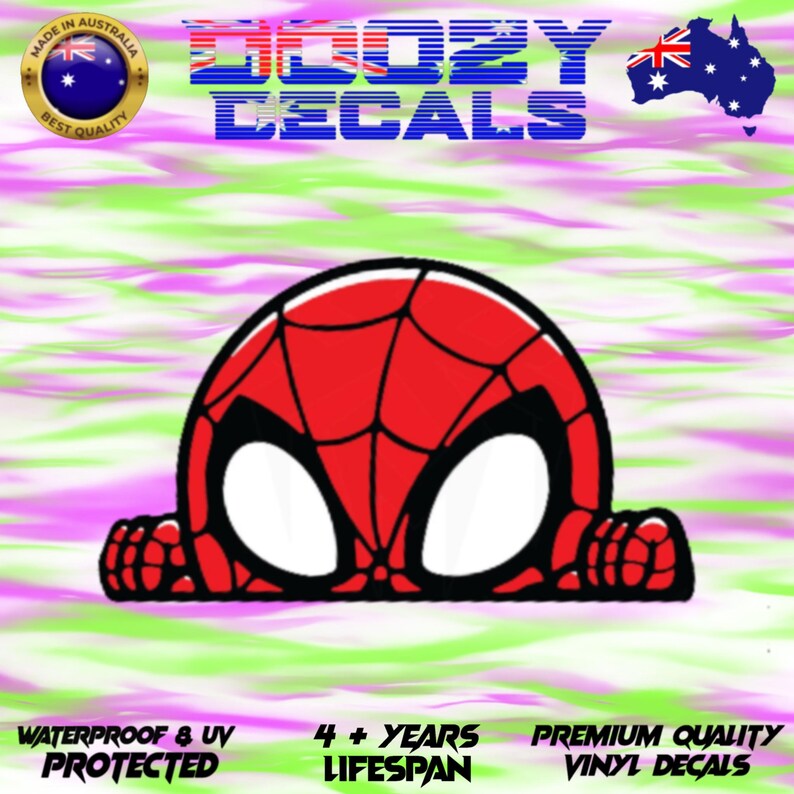 Spider Man Peeking Vinyl Decal Sticker | Peekaboo | Peeker | Window ...