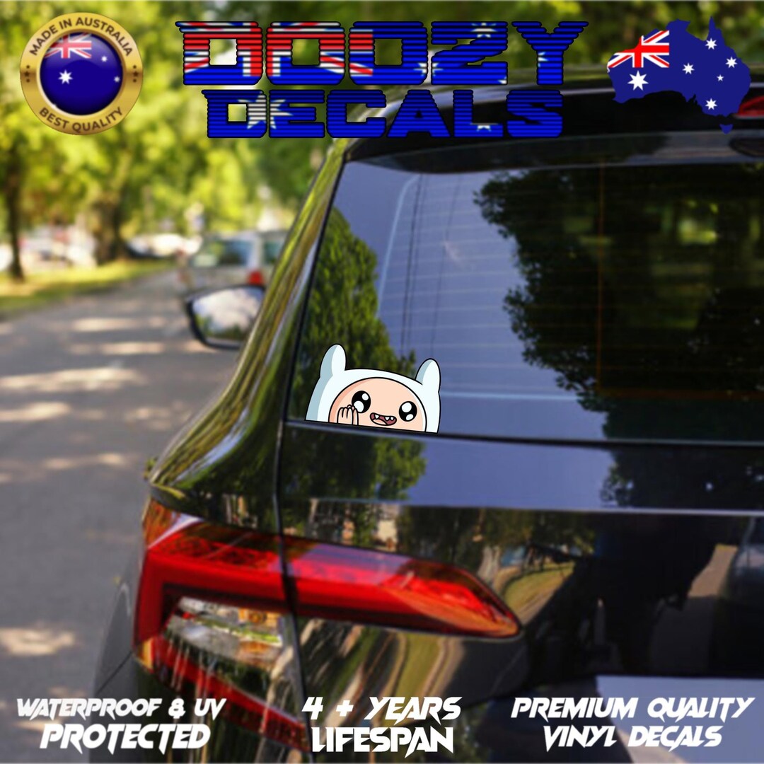 Finn Peeking Vinyl Decal Sticker | Adventure Time | Cool Characters ...
