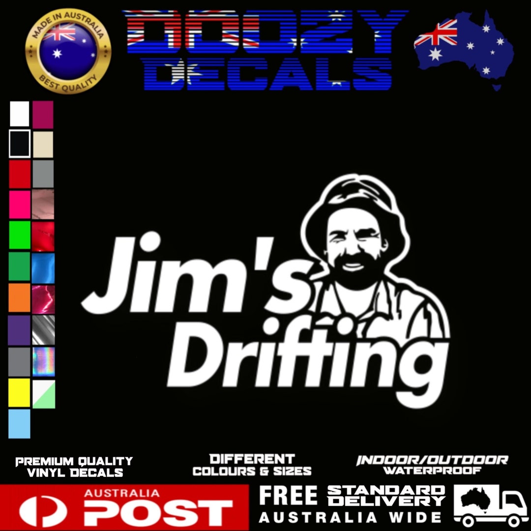 Jims Drifting Sticker,jim’s Decal, Funny Sticker,4x4 Stickers, Funny ...
