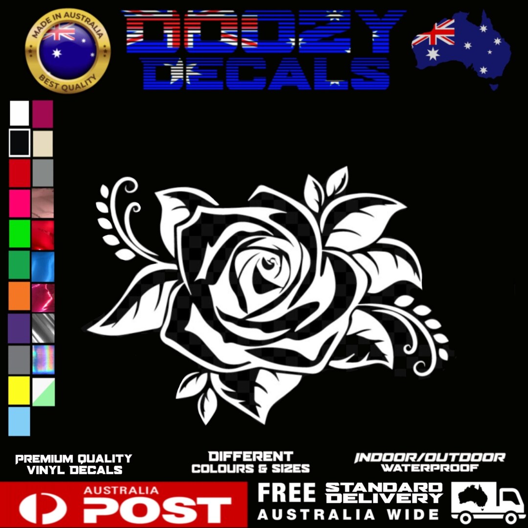 Rose Vinyl Decals, Flower Stickers,4x4 Stickers, Rose Stickers, Laptop ...