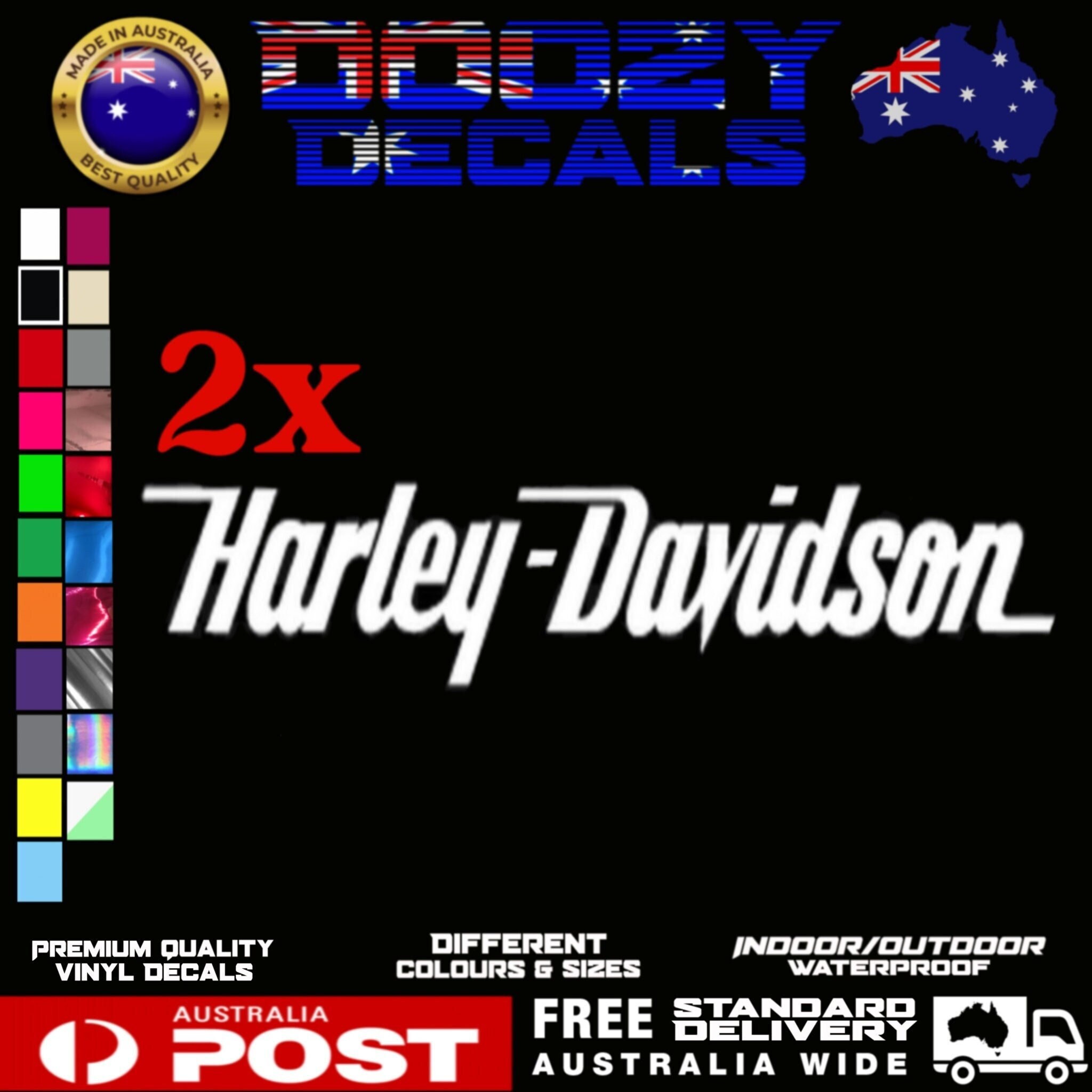 Harley Davidson Motorcycle Decal X2, Harley Sticker,4x4 Stickers, Bike ...