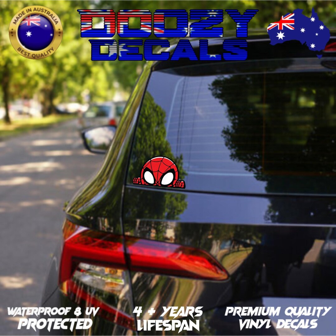 Spider Man Peeking Vinyl Decal Sticker | Peekaboo | Peeker | Window ...