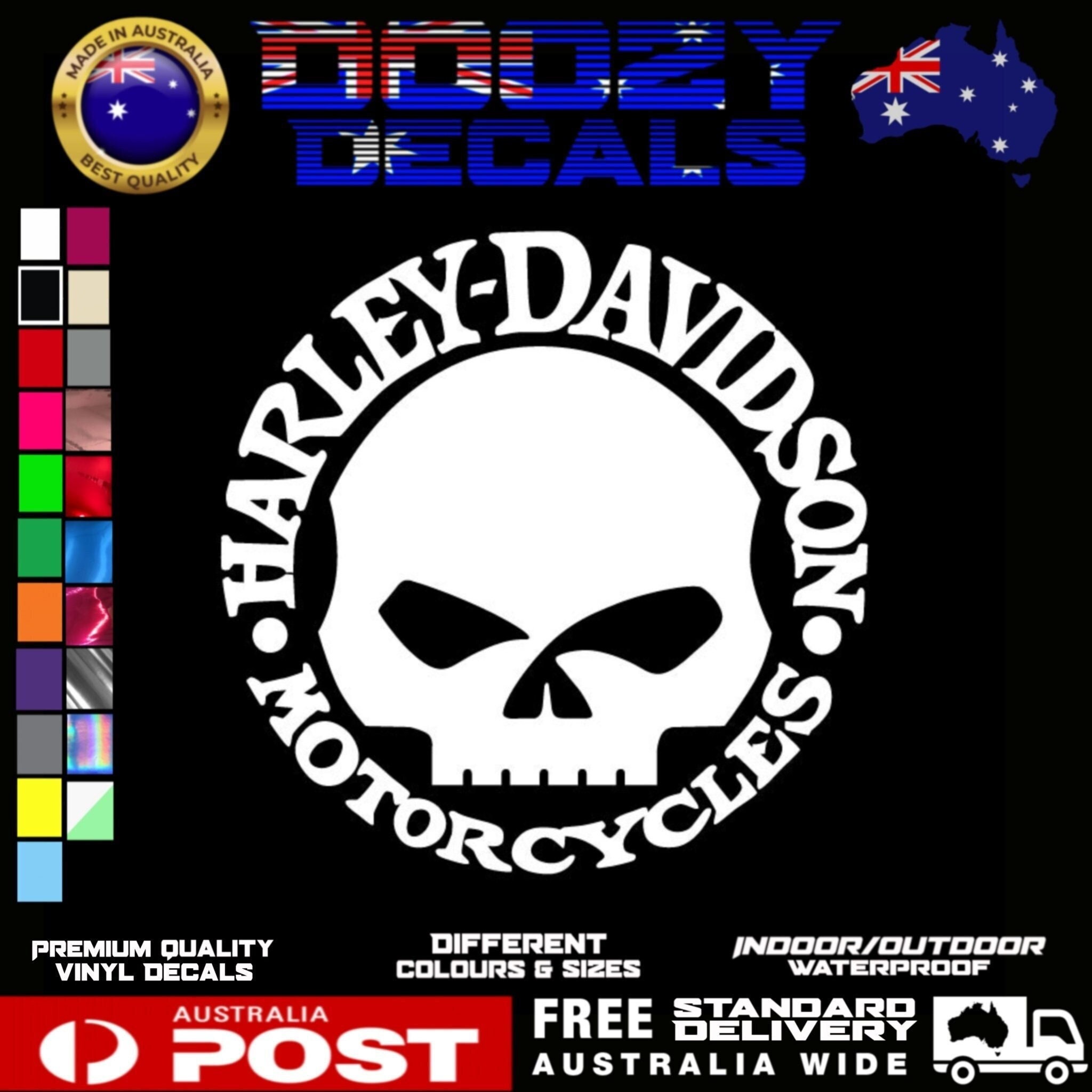 Harley Davidson Motorcycle Vinyl Decal Sticker, Harley Sticker,4x4 ...