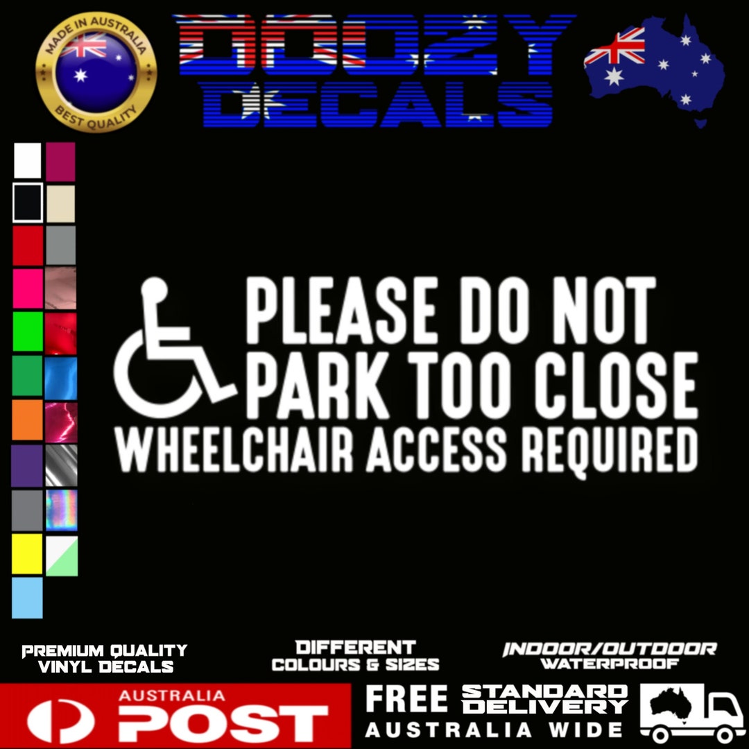 Wheelchair Access Disability Vinyl Decal Sticker, Disability Parking ...