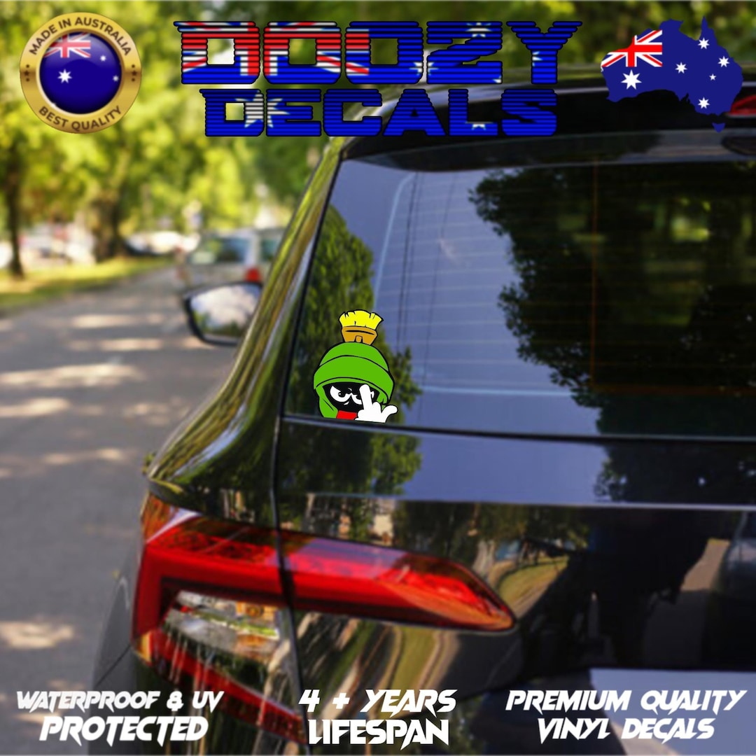 Marvin the Martian Middle Finger Vinyl Decals Stickers | Car Decals ...