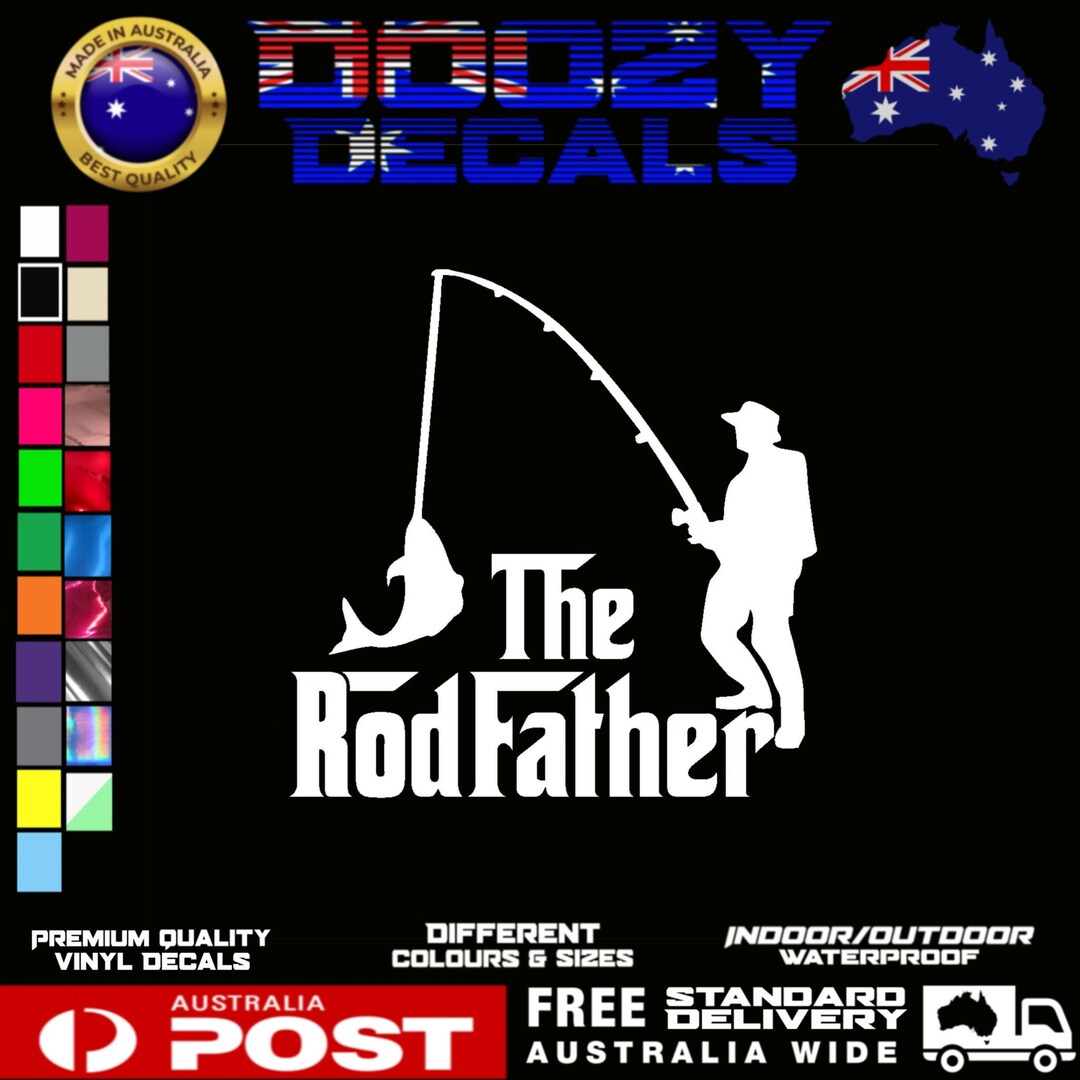 The Rod Father Fishing Sticker, Car Decals, 4X4 Stickers, Laptop ...
