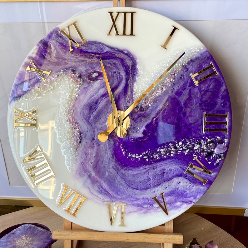 Resin Art Wall Clock Home Decor Modern Wall Art Epoxy Resin Clock ...