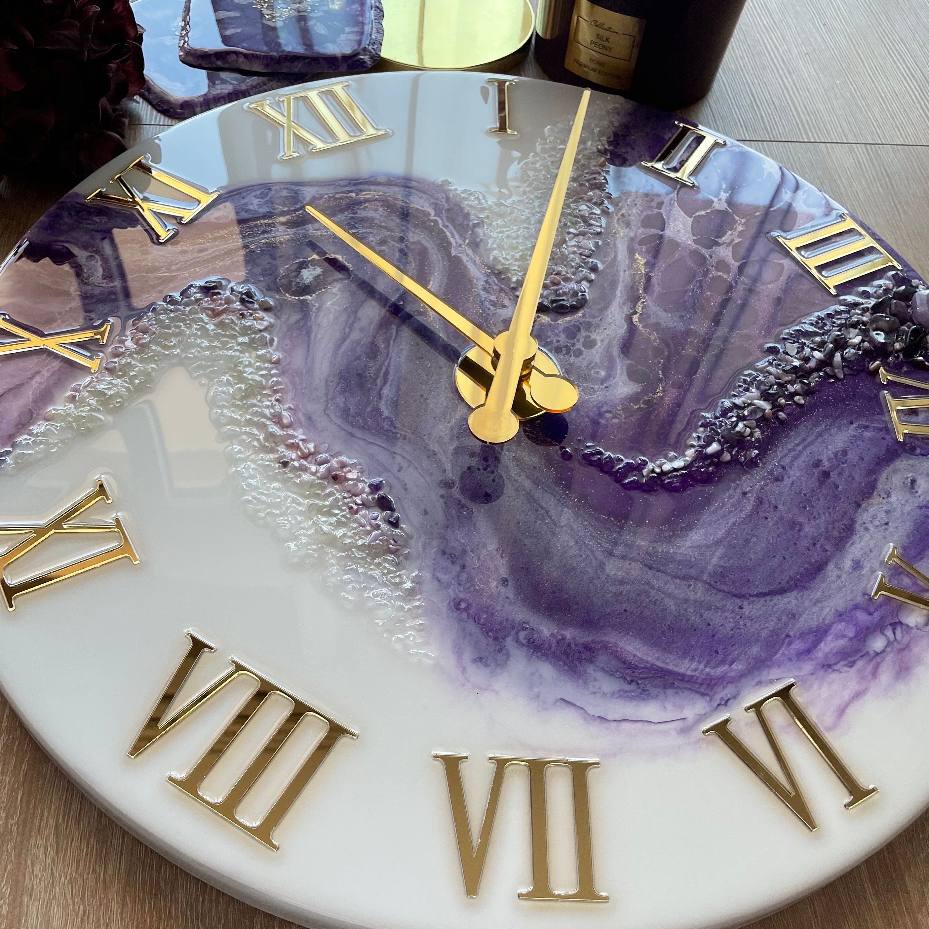 Resin Art Wall Clock Home Decor Modern Wall Art Epoxy Resin Clock ...