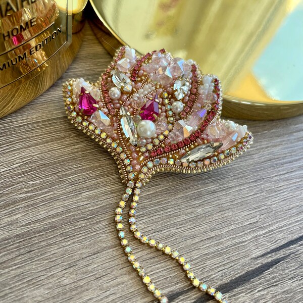 Beaded Brooch - Etsy