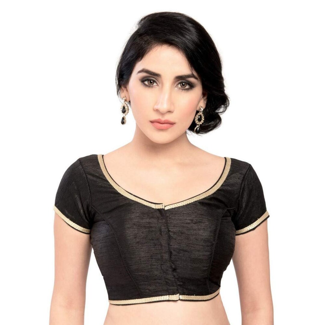 Black Raw Silk Sabyasachi Blouse Designer Blouse Indian Readymade Sari ...