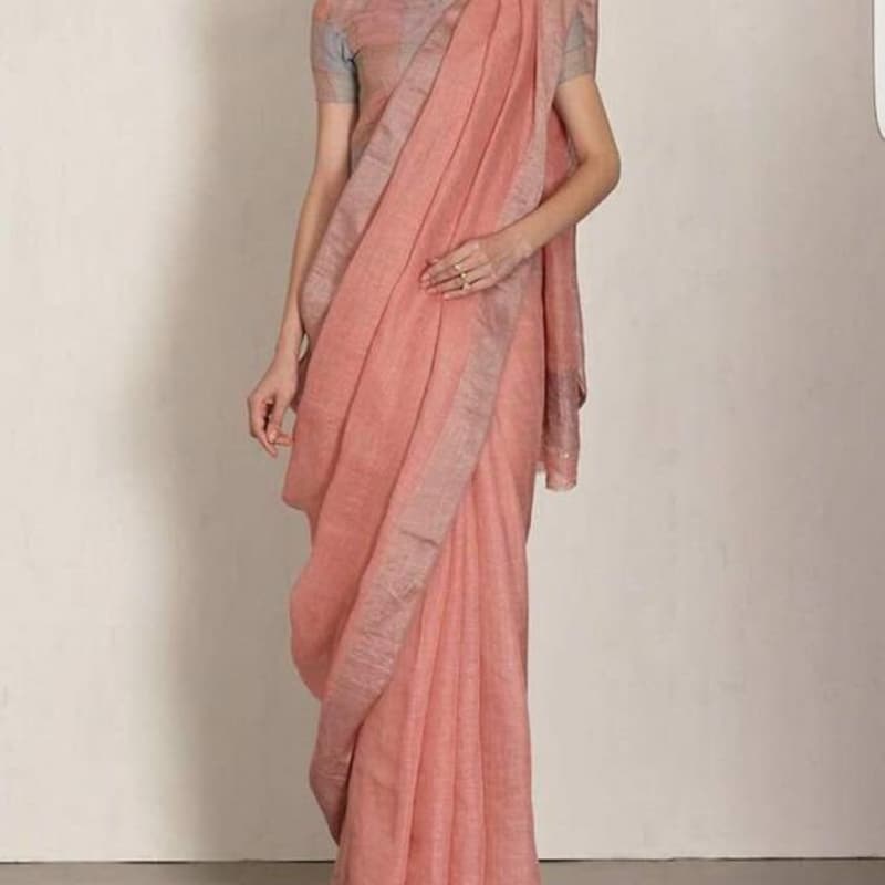 Linen Saree - Etsy