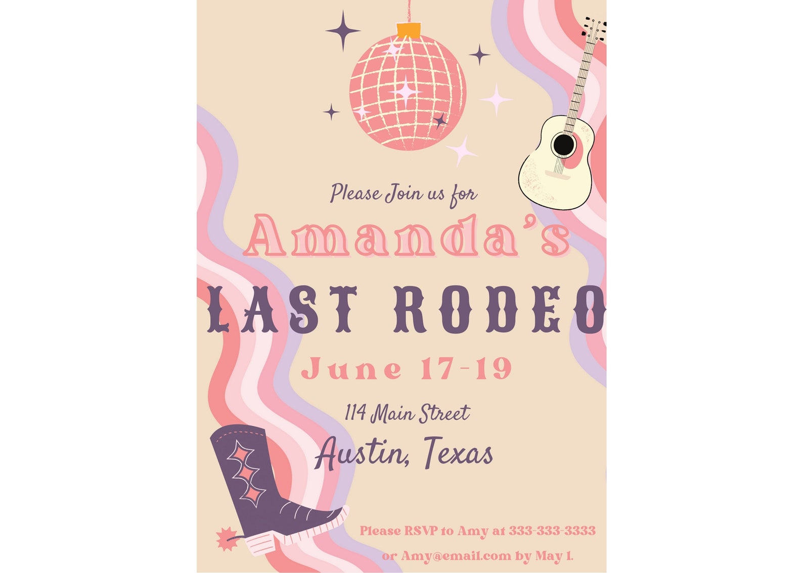 Retro Rodeo Bachelorette Party Invitations and Itinerary - Etsy
