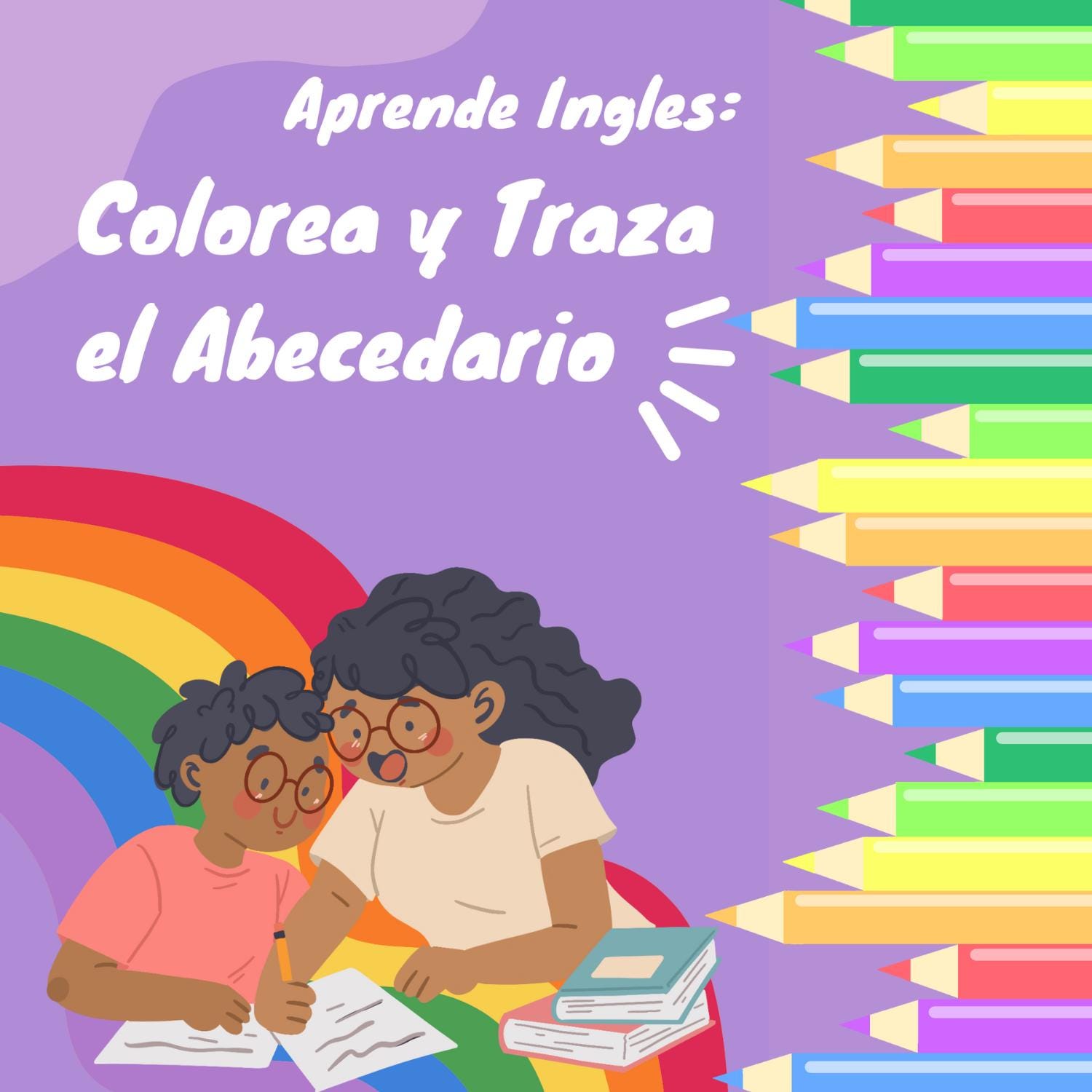 Aprende Inglés: Colorea Y Traza El Abecedario - Etsy