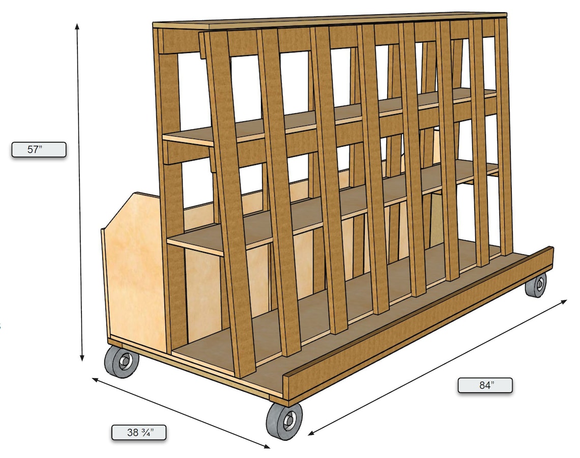 Lumber Storage Cart, Build Plans for a Rolling Wood Storage Cart, Shop ...