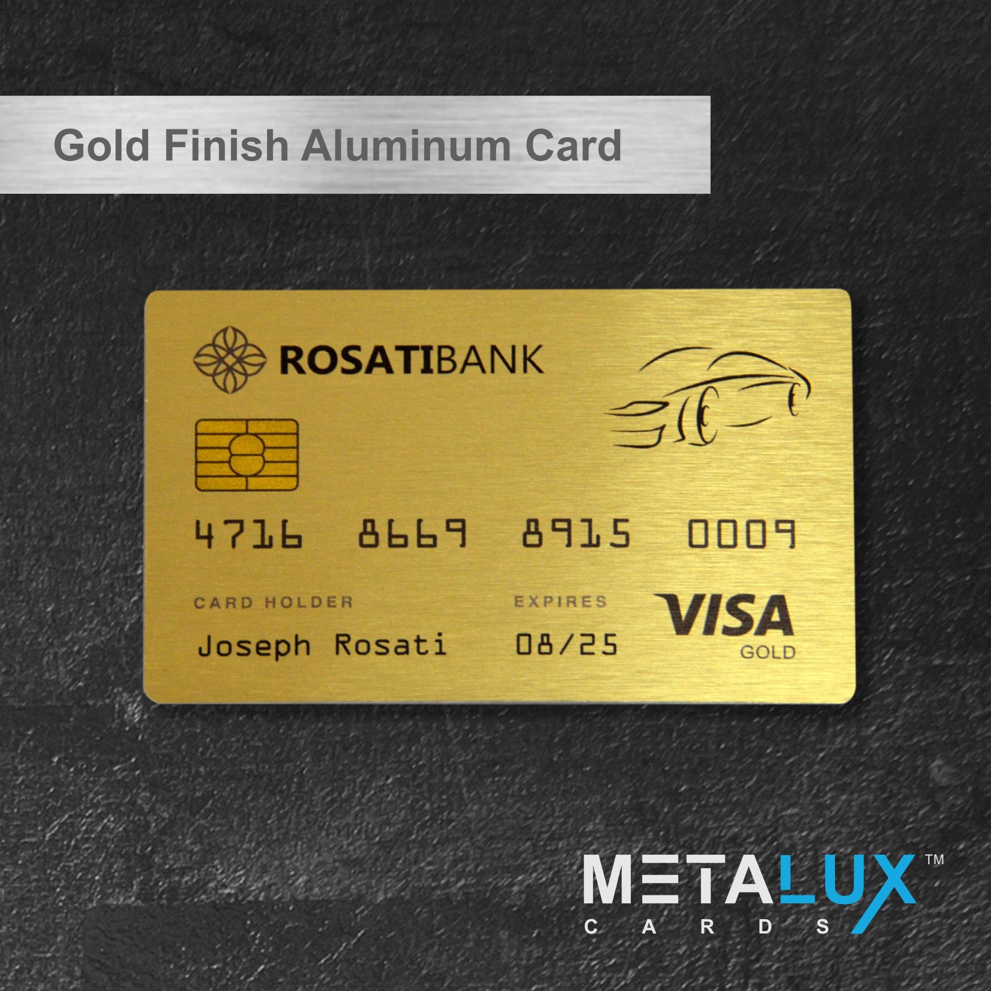 Custom Printed Metal Gold Cards Credit Card Sized Business, Membership ...