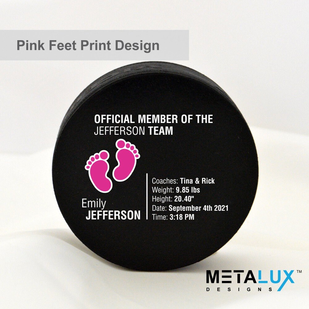 Personalized Newborn Baby Custom Official Hockey Puck | Birth ...