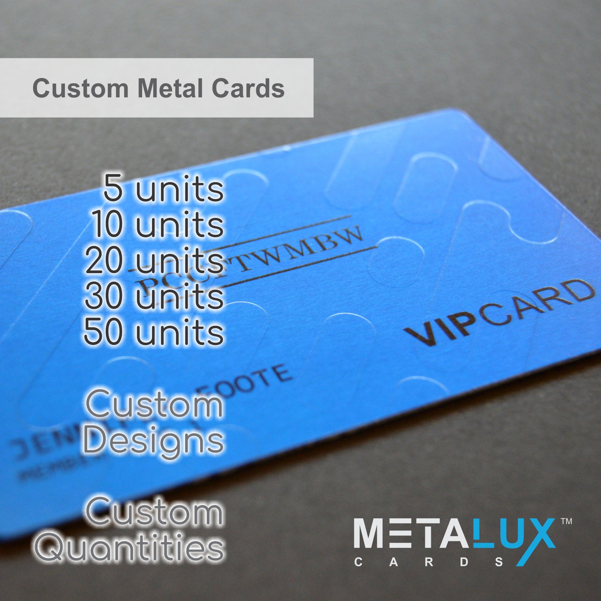 Custom Printed Metal Cards Credit Card Sized Aluminum for Membership ...