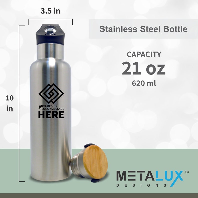 Custom Engraved Bottle Tumbler - 21 Oz / 620 Ml - Insulated Aluminum ...