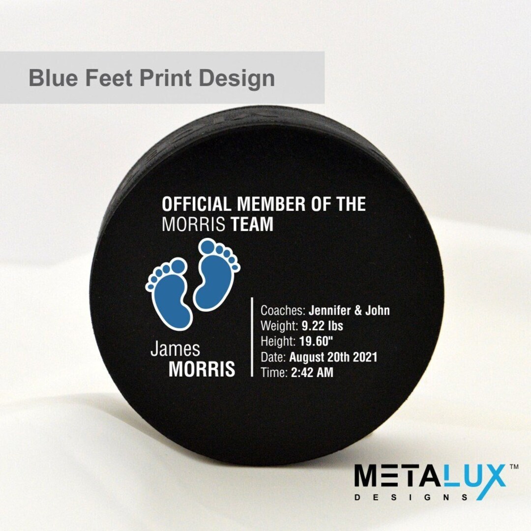 Personalized Newborn Baby Custom Official Hockey Puck | Birth ...