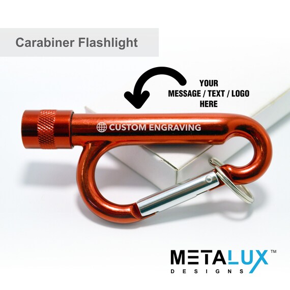 Custom Engraved Carabiner Flashlight Multi Tool Keychain Torch - Etsy