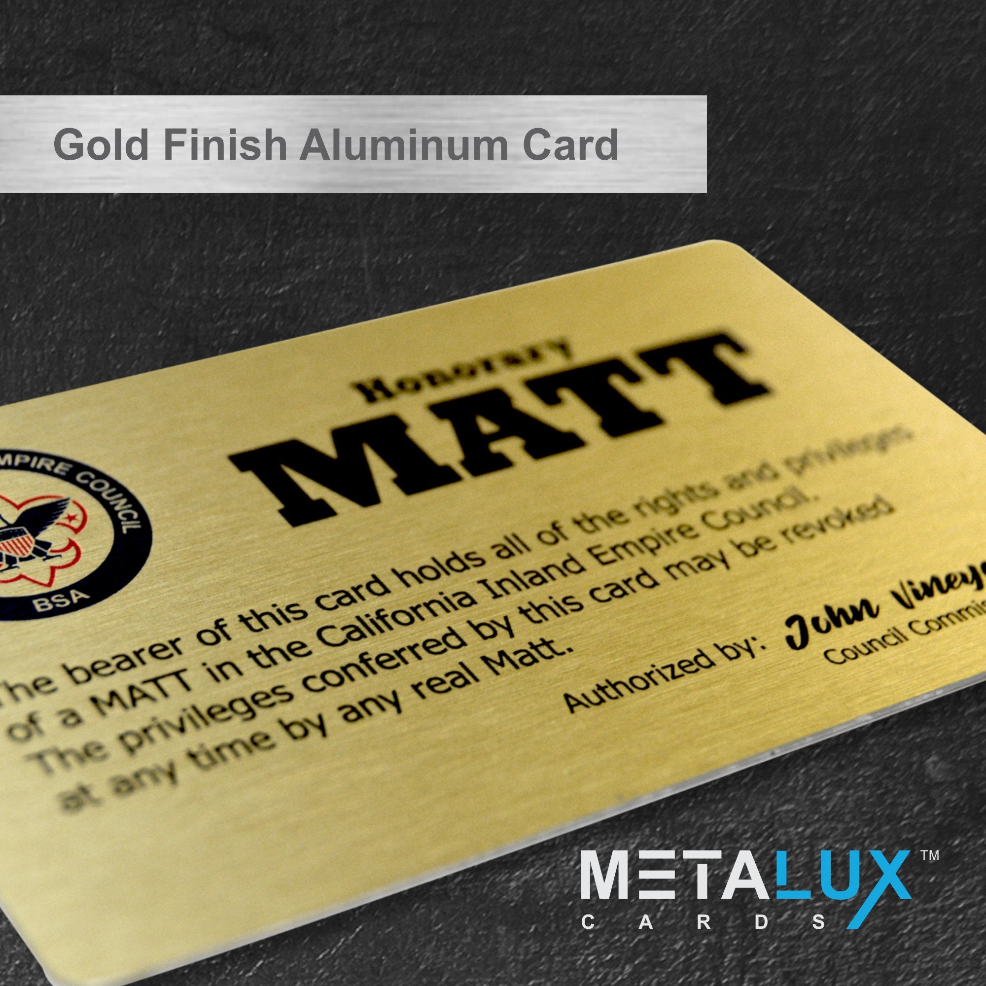 Custom Printed Metal Gold Cards Credit Card Sized Business, Membership ...