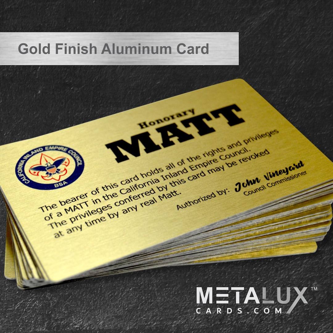Custom Printed Metal Gold Cards | Credit Card Sized | Business ...