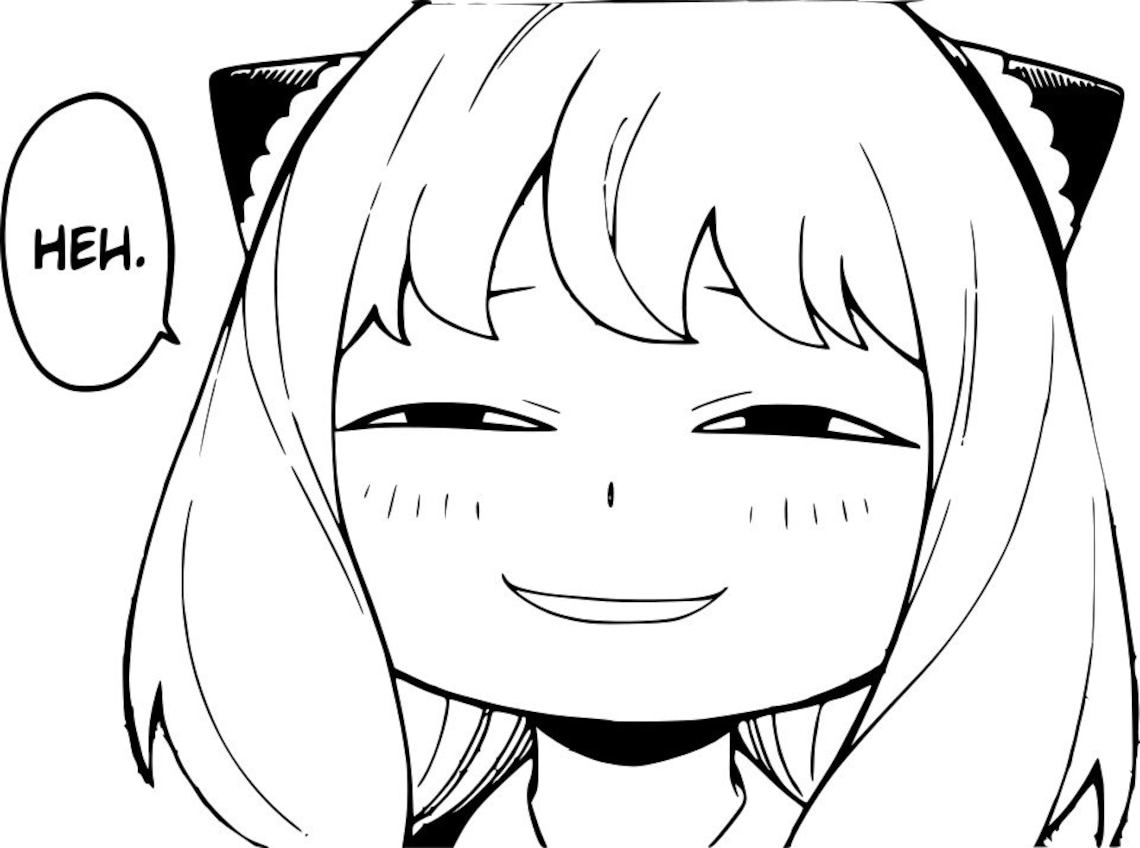 Anya HEH Digital File. Spy X Family Anya in Svg Png Jpg Eps - Etsy Finland