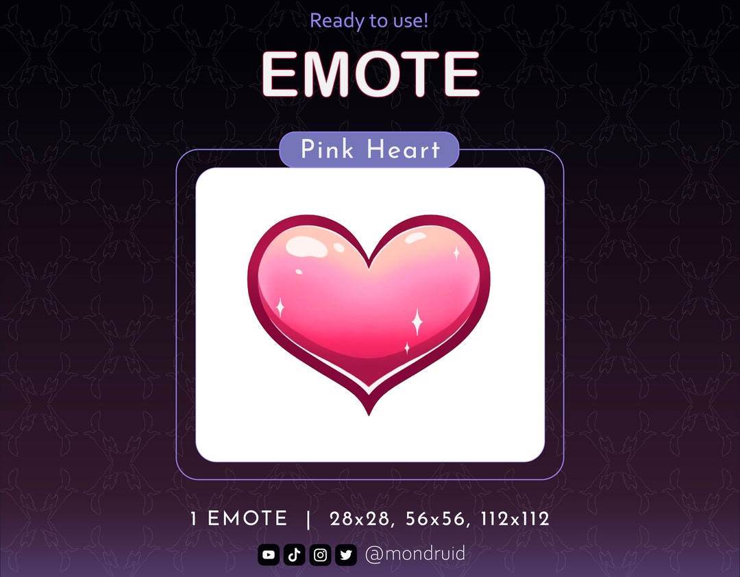 EMOTE | Pink Heart | Twitch | Youtube | Discord | Streamer Resources ...