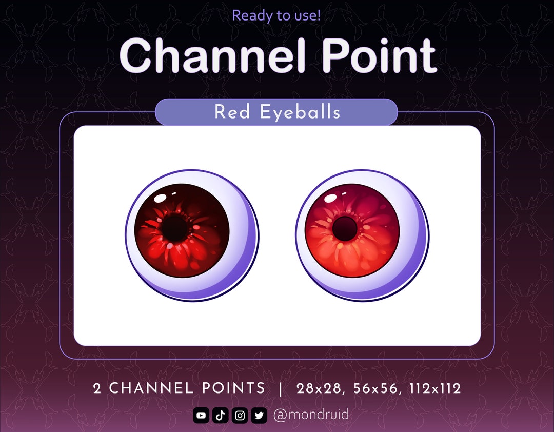 CHANNEL POINT Red Eyeballs Emote Twitch Youtube - Etsy