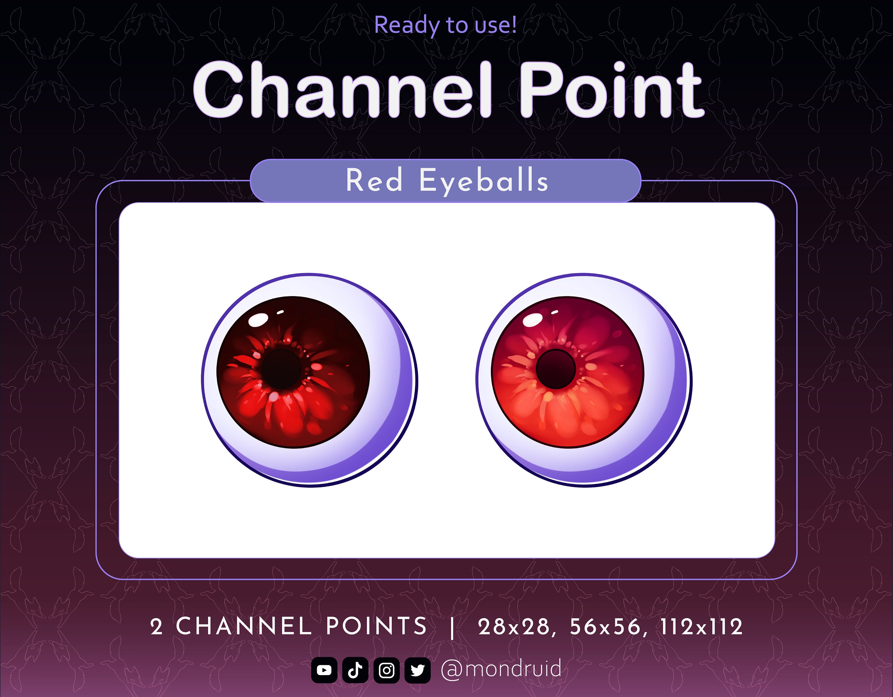CHANNEL POINT Red Eyeballs Emote Twitch Youtube - Etsy