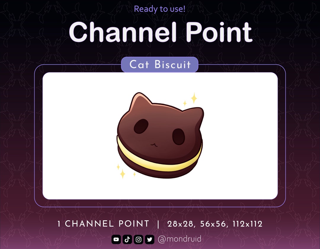 CHANNEL POINT Cat Biscuit Emote Twitch Youtube Discord Streamer ...