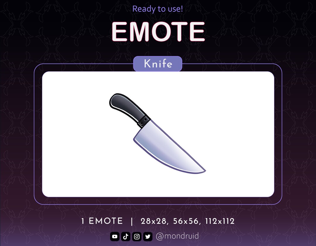 Emote Knife Twitch Youtube Discord Streamer Etsy