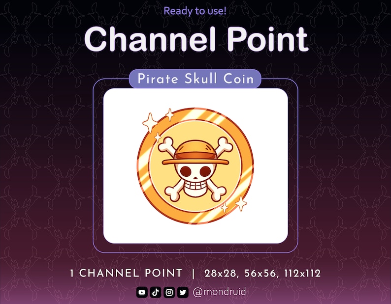 CHANNEL POINT | Pirate Skull Golden Coin | Emote | Twitch | Youtube ...